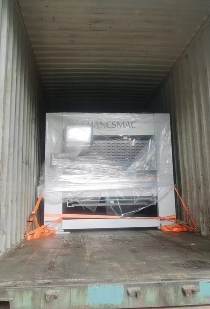 3.2m long HF edge glued panel press shipping to Russia | CHANCSMAC